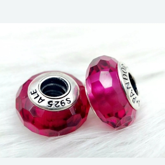 Pandora | Jewelry | Pandora Pair Of Fascinating Ruby Red Muranos | Poshmark